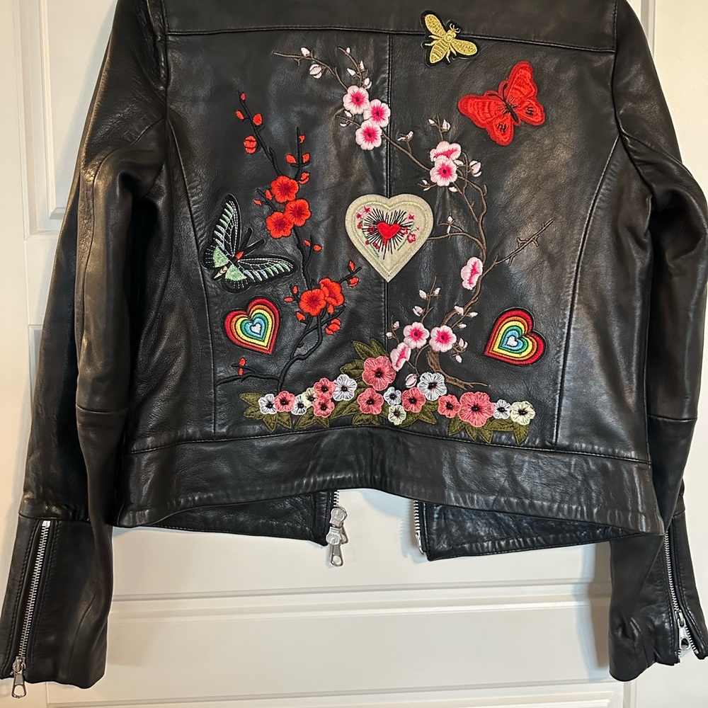 Urban Deluxe Leather Embroidered Jacket - Gem